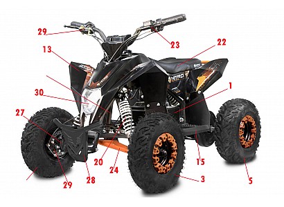 Spare Parts for Electric Mini Quads 500W, 800W, 1000W, 1200W,